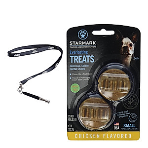 Bundle of Pet Training Stainless Steel clicker WHI, and (4 Pack) Everlasting Treat, Chicken Flavor, Small, Pack of 1