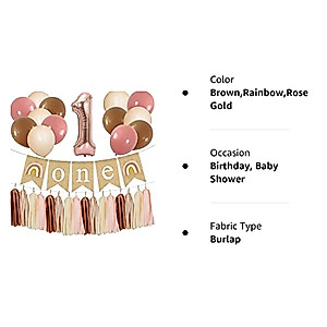 Gankbite Boho One Birthday Banner Rainbow Party Supplies Blush Pink Girl 1st Decoration Paper Tassel Highchair Garlands Theme Balloons