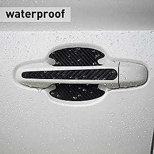 BeautyChen 16PCS Car Door Handle Protector Black Car Handle Cover Car Door Handle Cup Sticker Cover Carbon Fiber Anti-Scratches Protective Films