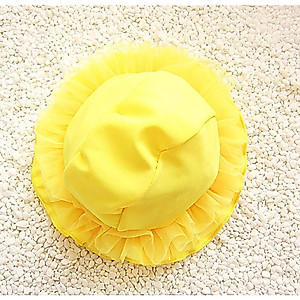 Swimsuit for Baby Girl 6-24 Months with Hat Cute Lace Bikini 3 Piece (X-Small, Yellow)