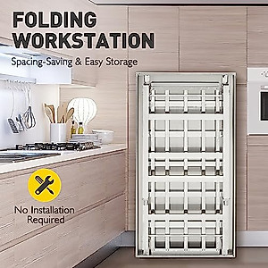 Stainless Steel Folding Table for Prep & Work 48x30 Inches, NSF Commercial Foldable Kitchen Heavy Duty Table with Undershelf for Restaurant, Home and Hotel