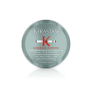 KERASTASE Genesis Homme Cire d'Epaisseur Texturisante Wax Pomade | Light-hold Wax Pomade for Men | Provides Texture & Thickness | For Weakened Hair | 2.5 Fl Oz