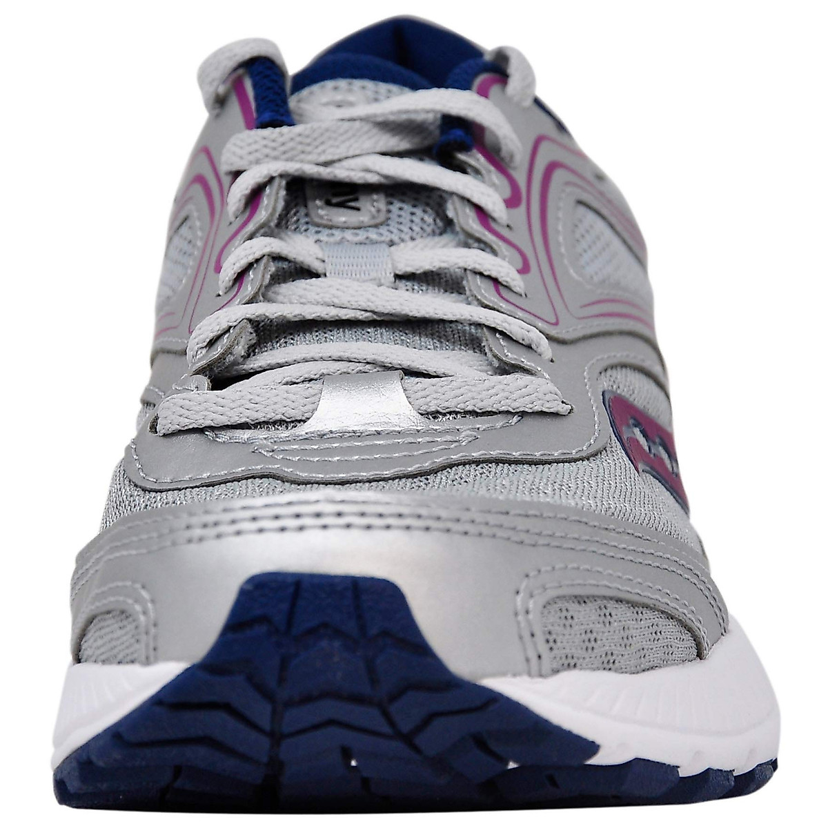 Saucony Women's VERSAFOAM Cohesion 12 Grey/Navy/Purple Road Running Shoe 8 Medium US