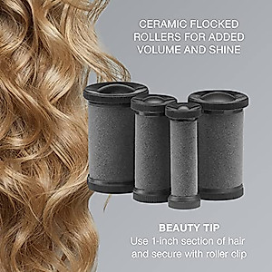 INFINITIPRO By Conair Instant Heat Ceramic Flocked Rollers, Multi-Size, 20 Count