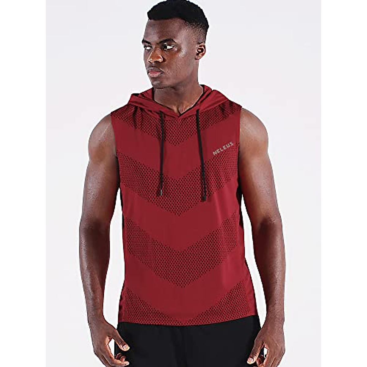 NELEUS Men's Workout Tank Tops Sleeveless Running Shirts with Hoodie,5098,3 Pack,Black/Grey/Red,XL