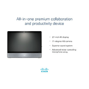 Cisco Webex Desk Pro with 27-inch 4K Screen, 12 MP Video Camera, Noise Canceling Mic, USB-C Docking Connection, 90-Day Limited Liability Warranty (CS-DESKPRO-K9) (Renewed)