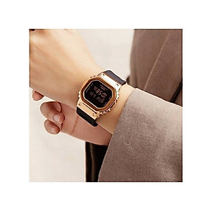 G-Shock Ladies' Casio Digital Rose Gold-Tone and Black Resin Strap Watch GMS5600PG-1