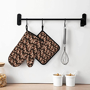 Byxhuc Custom Face Oven Mitts for Mom Dad Aunt Grandma Friend on Mother's Day Anniversary Father's Day Birthday Easter Christmas' Day