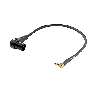 WJSTN Right Angle Male XLR to 3.5mm Adapter,3.5mm (1/8 Inch) TRS to XLR Stereo Male to XLR Male Cable (1feet)