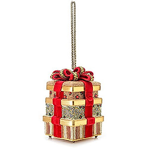 Mary Frances It's a Wrap Beaded Jeweled 3D Velvet Ribbon Gold Christmas Holiday Purse Handbag