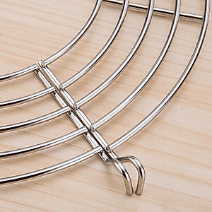 2PCS Stainless Steel Wok Shelf, Kitchen Wok Fry Pan Pot Stainless Steel Shelf Food Cooling Rack Semi circle Fried Food Strainers Cooling Racks Shelves for Kitchen(L)