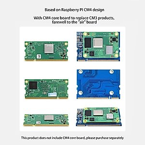 Expansion Board for Raspberry Pi Computer Module with Standard CM4 Socket to CM3 Adapter Interface Board Expansion Card Dual Video Output Replacement Base Board