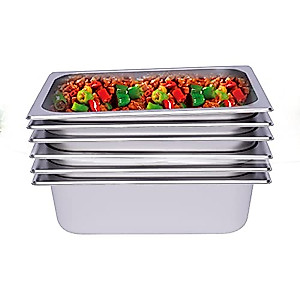 6 Pack 4" Deep 1/2 Size Stainless Steel Steam Table Pans Hotel Food Prep Pan NEW