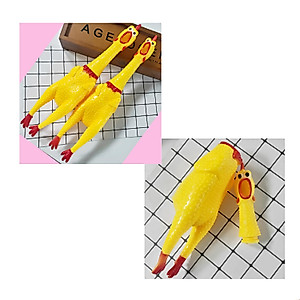 Homenite 8 Pack Large Screaming Chicken Toy Rubber Squawking Big Chicken Squeeze Chicken Prank Novelty Noisemaker Toy 12 inch