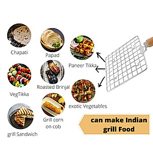 Stainless Steel Square Roasting Net Papad Grill Roti Jali Chapathi Grill - 1 Pc