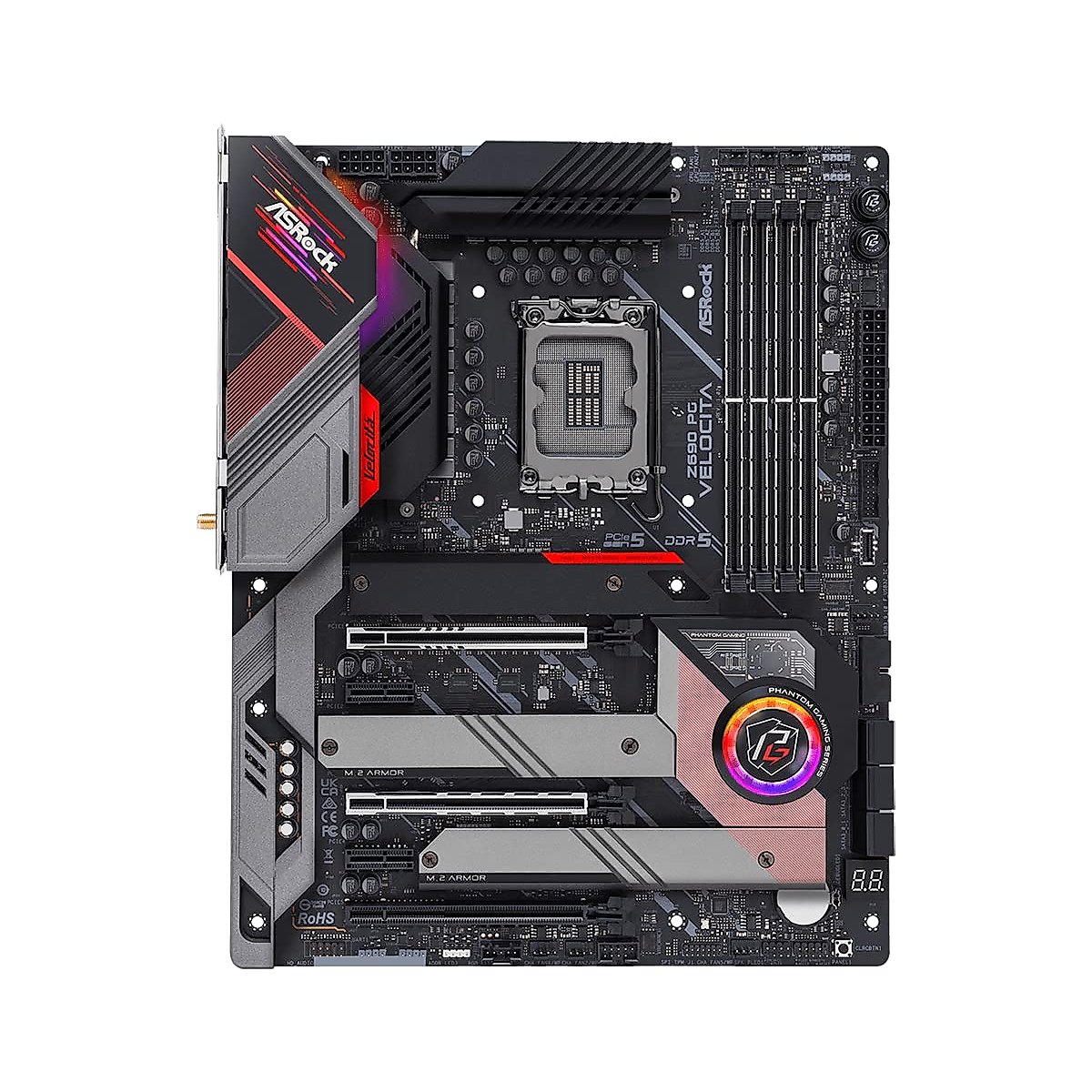 ASROCK Z690 PG Velocita Socket LGA1700/ Intel Z690/ DDR5/ SATA3&USB3.2/ M.2/ WiFi/ATX Motherboard