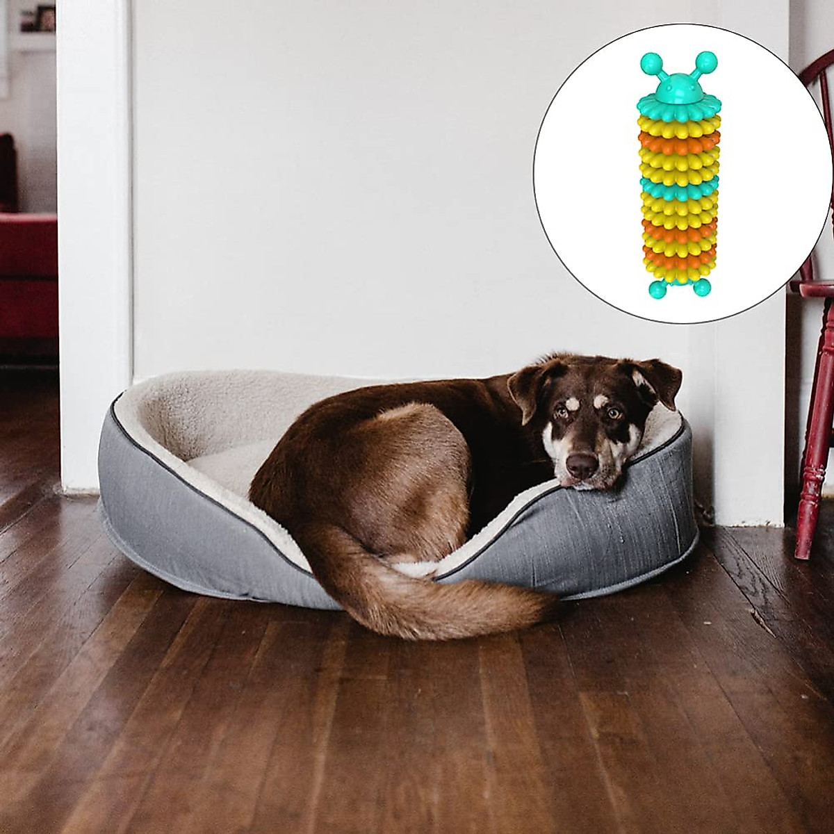 balacoo Dog Teething Toy Teething Toys for Puppies squiz Toys Puppy Squeaky Toys Brain Toy Dog Molar bite Toy Dog Gum Cleaner pet Caterpillar Toy Puzzle Toy Dog Dental Toys chew Makeup TPR