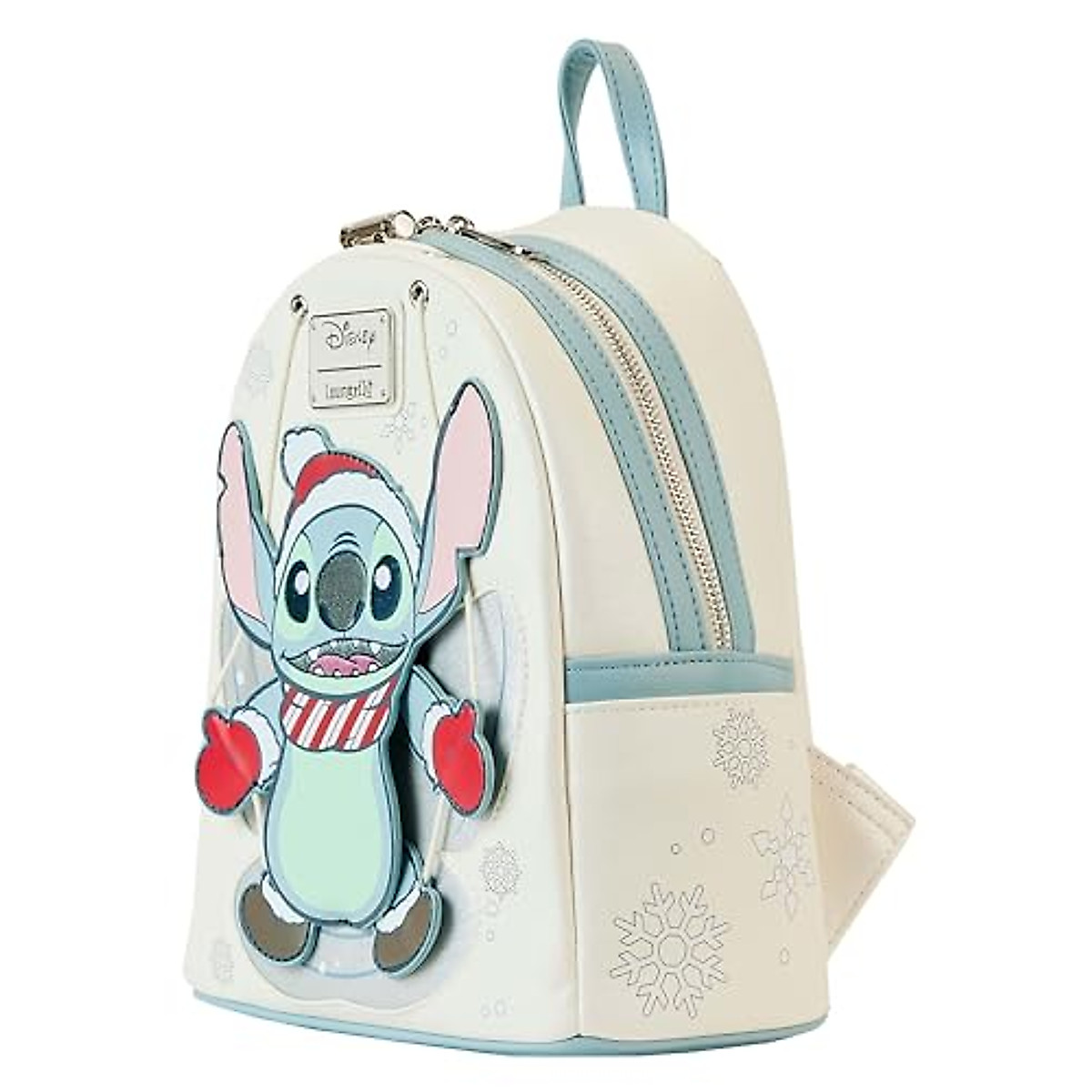Loungefly Disney Stitch Holiday Snow Angel Glitter Mini Backpack