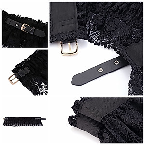 Ayliss Women Elastic Wide Belt Lace Stretchy Wide Waist Dress Belt Fashion Cinch Stretch Waistband Retro Trendy Ladies Belt (Black)