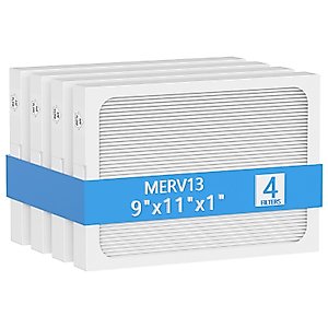 9 x 11 x 1 MERV 13 Replacement Dehumidifier Filter Compatible with Santa Fe Compact70, Ultra70, Element, Compact2, UA 65H dehumidifier Models, 4 Pack