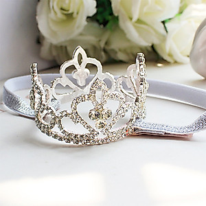 Elesa Miracle Little Girl Crown Baby Girl Infant Toddler Crystal Crown Tiara Headband Baby Photography Headband Props