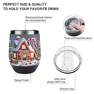 OPTKSNCU 304 Stainless Steel Insulated Cup with Lid, Candy House Print Durable, And Easy to Clean – Ideal for Home, Office, And Gift Giving