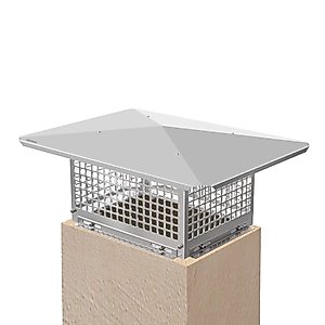 VEVOR Chimney Cap, 17" x 29" Flue Caps, 304 Stainless Steel Fireplace Chimney Cover, Adjustable Metal Spark Arrestor with Bolts Screws, Mesh Chimney Flue Cover for Outside Existing Clay Flue Tile