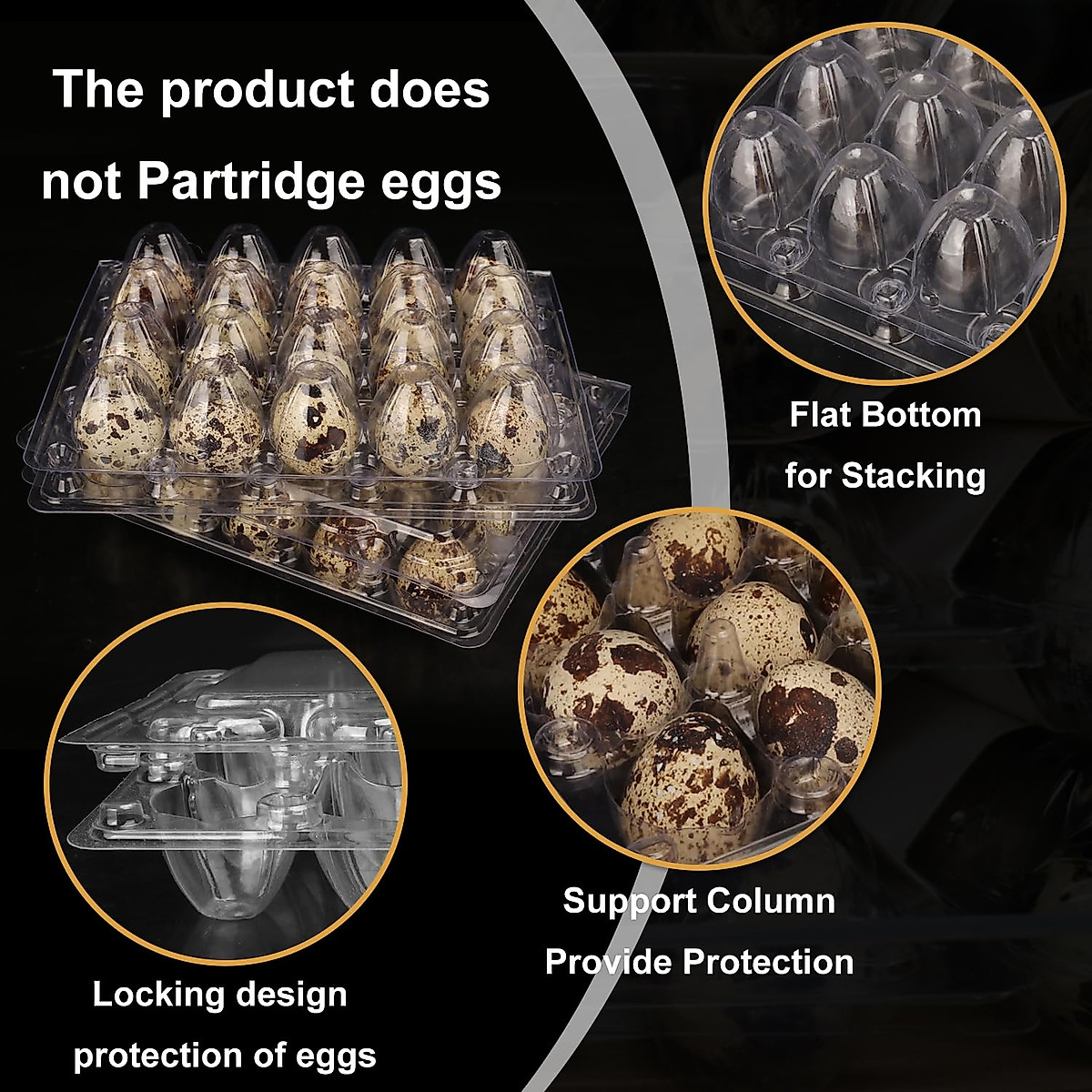 KUKLIPJIM 150 Pack Quail Egg Cartons, Clear Plastic Quail Egg Trays, Holds up to 20 Quail Eggs Securely - Your Ultimate Small Eggs Carton Holders for Bulk Storage and Display