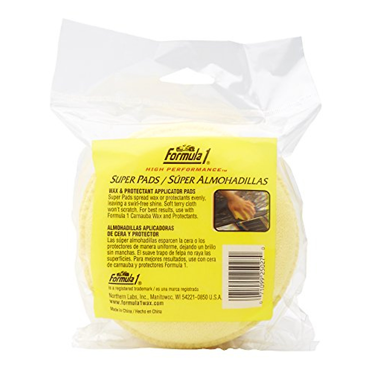 Formula 1 Super Car Wax Applicator Pad – Soft Polishing Pads Leave No Scratches – Reusable & Washable Car Wax Applicator Pads – Terry Cloth Applicator Pads for a Swirl-Free Shine (2 Pack, 3”)