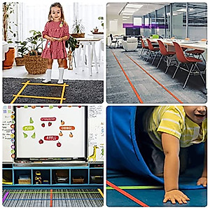 6 Rolls 100 Feet Carpet Marker Strips for Classroom, Mckanti Nylon Carpet Strips Carpet Spots Strips Floor Carpet Markers for Teachers Student Line up School Social Distance