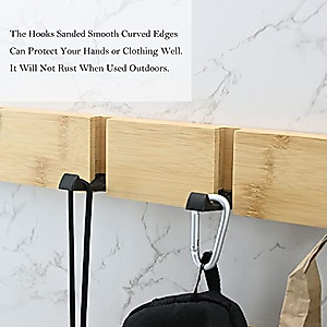 Potaosey Wood Wall Coat Rack, Wood Wall Mounted Coat Rack with 5 Hook,Folding Solid Bamboo Wood for Wall Hooks Rack for Bathroom,Bedroom,Entryway,Coat,Hat