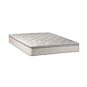 Mattress Solution 10-Inch Medium Plush Pillowtop Innerspring Fully Assembled Mattress And 4" Low Profile Metal Box Spring/Foundation Set With Frame, Twin XL