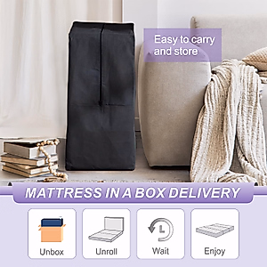 MUUEGM Folding Mattress 6 Inch Tri Folding Memory Foam Mattress Topper Queen Size Foldable Mattress with Washable Cover,Guest Bed Mattress with Storage Bag for Yoga/Camping/RV,Non-Slip Bottom