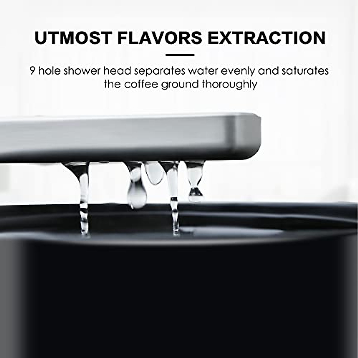 HOMOKUS 8 Cup Stainless Steel Programmable Coffee Maker with Timer - Drip Coffee Machine with Glass Carafe - Polished Silver - 40 Oz - 1.2L