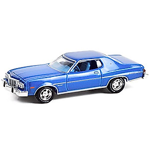 1974 Gran Torino Sport Medium Blue Metallic with Blue Interior Greenlight Muscle Series 26 1/64 Diecast Model Car by Greenlight 13310 B