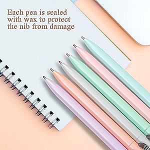 Yuimion 12Pcs Ballpoint Pen Retractable Pens Comfortable Writing Pens Gift Pens for Journaling Black Ink Medium Point 1.0 mm for school and office supplies