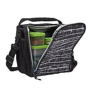 Rubbermaid LunchBlox Lunch Bag, Medium, Black Etch