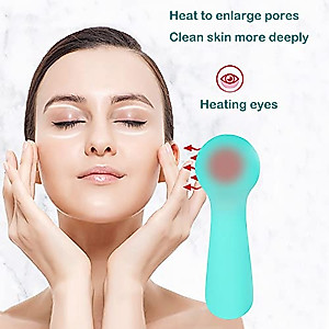 Silicone Facial Cleansing Brush,Electric Face Cleansing Brush Waterproof Heated Sonic Inchargeable Facial Brushes with 4 Modes for Deep Cleaning and Exfoliating Removing Blackhead Mothers Day Gifts