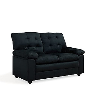 Urban Home Grayson Loveseat, Padded Arms Love Seats, Black