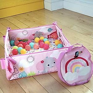 Bright Starts 5-in-1 Your Way Ball Play Baby Activity Play Gym & Ball Pit, Includes 7 Toys, Newborn to Toddler - Rainbow Tropics (Pink)