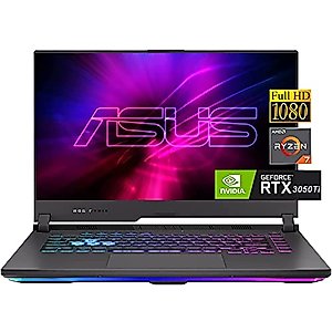 ASUS ROG Strix G15 Gaming Laptop, 15.6 inch FHD Display, NVIDIA GeForce RTX 3050Ti, AMD Ryzen 7 4800H, 32GB RAM, 1TB SSD, Wi-Fi 6, Bluetooth 5, RGB Backlit KB, Windows 10, Bundle with JAWFOAL