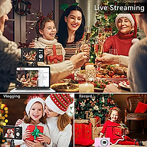 Digital Camera, FHD 48.0 MP Vlogging Camera Mini Camera Kids Camera Video Camera Pocket Camera with 32GB TF Card Autofocus 16X Digital Zoom, Compact Portable Camera for Kids Students Teenager-Black