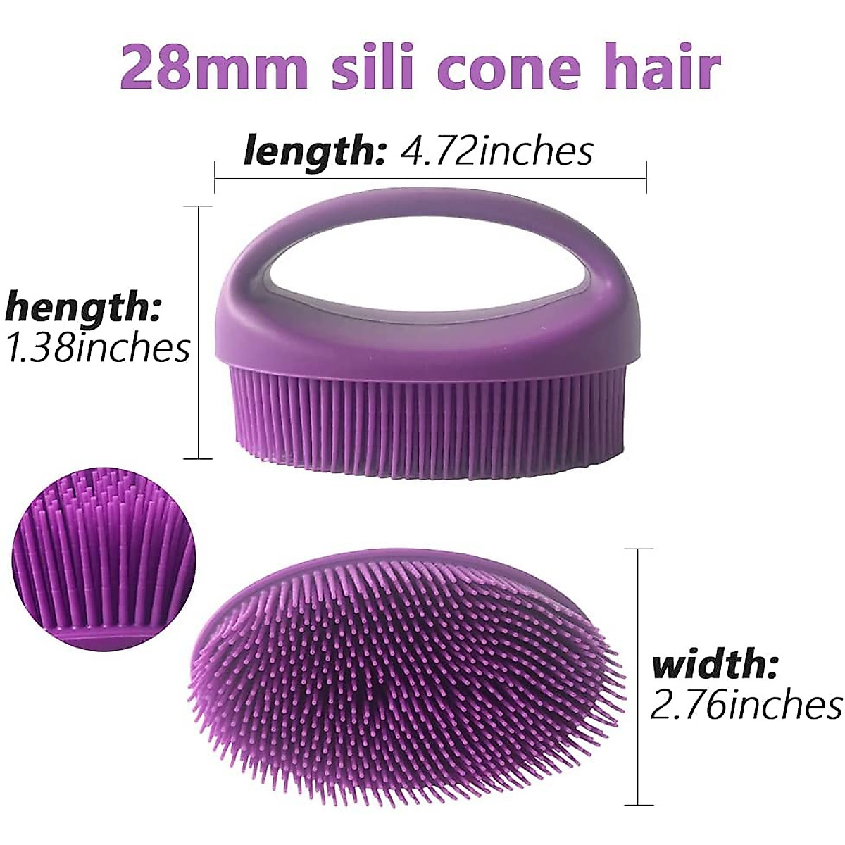 Silicone Body Scrubber, Soft Silicone Body Shower Loofah for Body Exfoliation and Massage. Body Scrubbers for Use in Shower Suitable for All Skin. (Purple)
