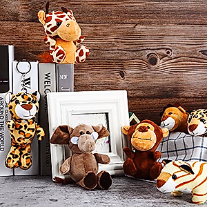 18 Pieces Small Stuffed Animals Mini Jungle Animal Plush Toys Stuffed Animals Set in 4.8 Inch Cute Small Plush for Animal Themed Parties Teacher Student Award (Stylish Style)