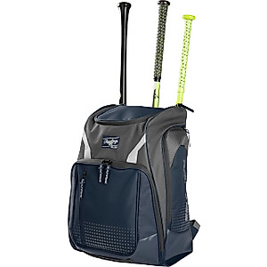 Rawlings | LEGION Backpack Equipment Bag | Baseball & Softball | Navy/Grey