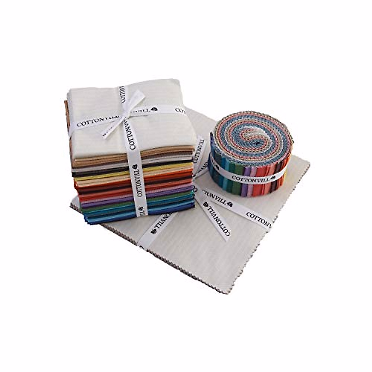 COTTONVILL MALLANGLUNA Collection Weave 20COUNT Cotton Print Quilting Fabric (Precuts, 10inch 33pc)