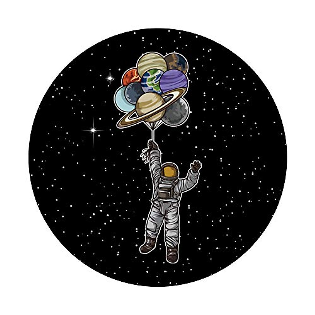 Astronaut With Balloons That Are Planets - Spaceman Galaxy PopSockets Swappable PopGrip
