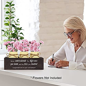 THYGIFTREE Retirement Gifts for Women, 2023 Happy Retirement Appreciation Gifts for Mom Teacher Nurse Coworkers Employee Friends, Mason Jar Farmhouse Planter Box - Never Underestimate the Difference You Made
