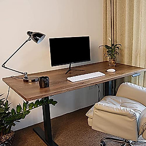 WOODCN Home Office Desk Handmade Rustic Style Workstation Computer Desk Solid Walnut Wood Veneer with Metal Modern Simple Study Writing Desks (58x28 Inch, Only Table Top)