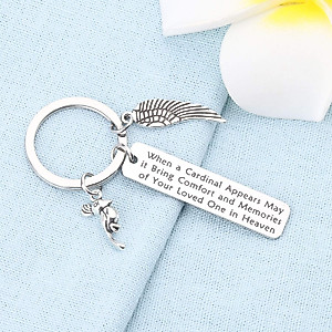 bobauna Cardinal Memorial keychain(cardinal comfort heaven keychain)